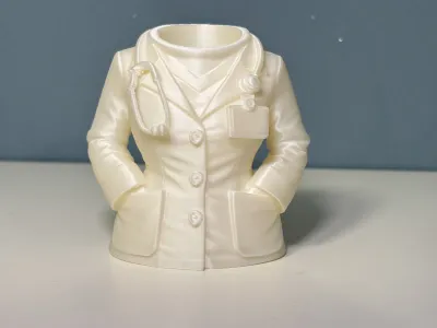 Female Doctor Coat Pen Holder – Elegant Desk Organizer for Women in ...