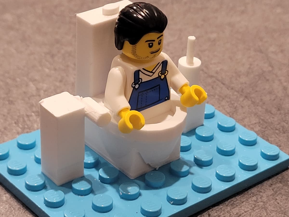 Lego compatible toilet: WC, paper and brush - twinjet75 | Nexprint: Free 3D Model Downloads