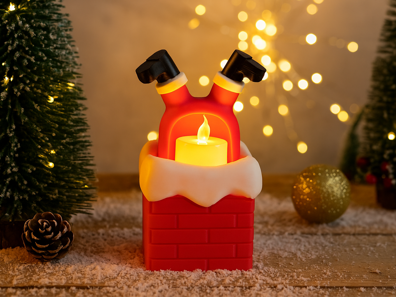 Santa Stuck in Chimney LED Candle Holder - Decorator | Nexprint: Free ...