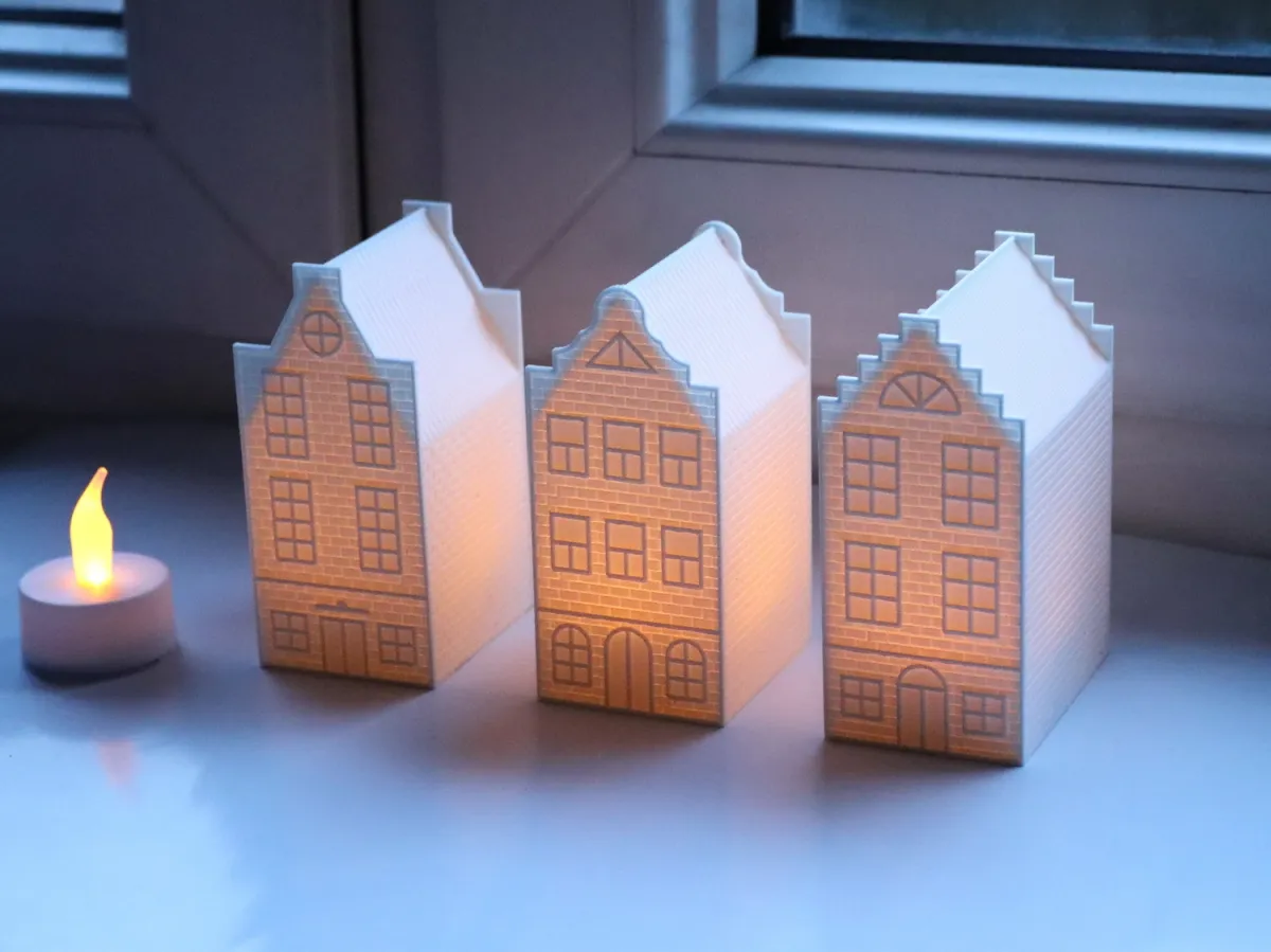 Christmas Townhouse Lantern Set - Johnny_Bit | Nexprint: Free 3D Model ...