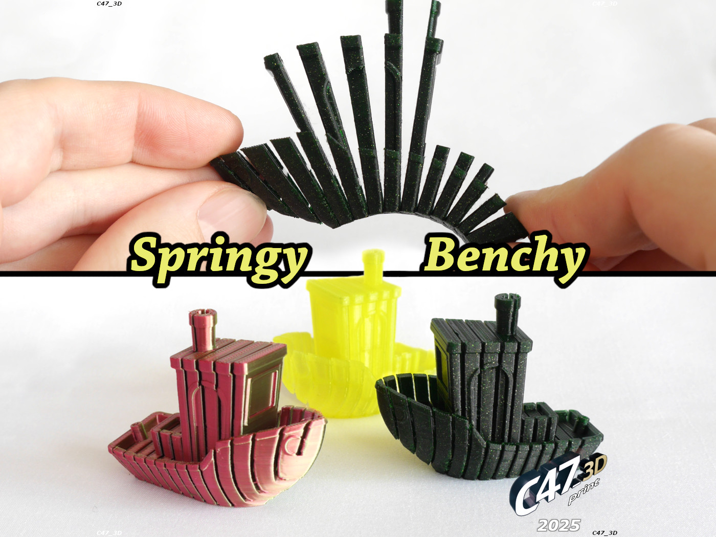 Springy Benchy - C47_3D | Nexprint: Free 3D Model Downloads