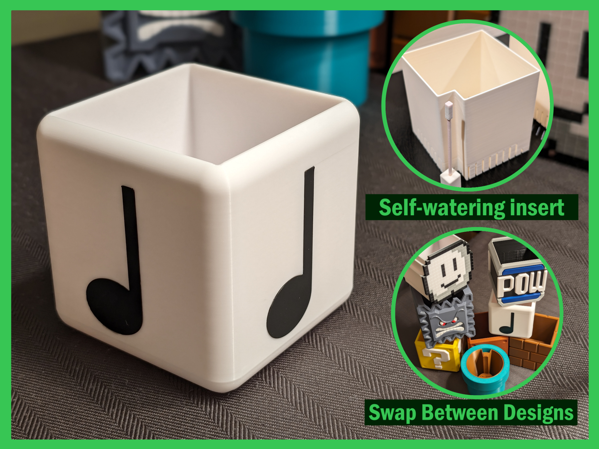 Super Mario Note Block Box/Self-Watering Pot - anselor | Nexprint: Free ...