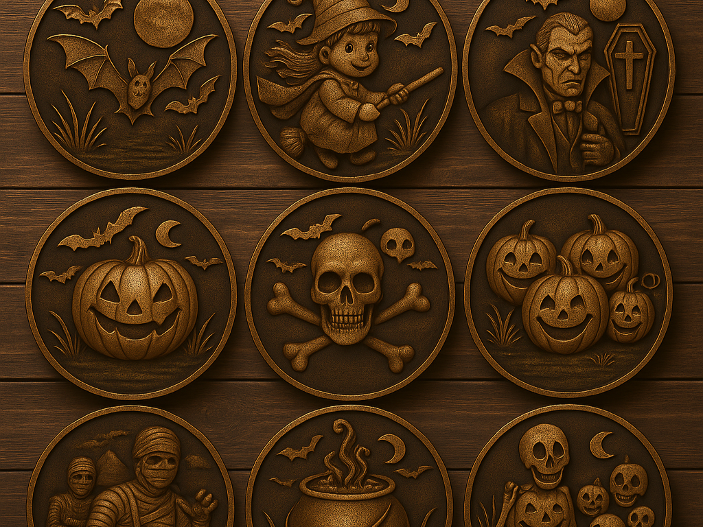 Halloween coins - Real_Prints | Nexprint: Free 3D Model Downloads