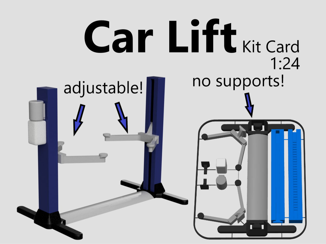 Height-adjustable Car Lift Kit Card (1:24 scale) - The Kit Card Guy ...