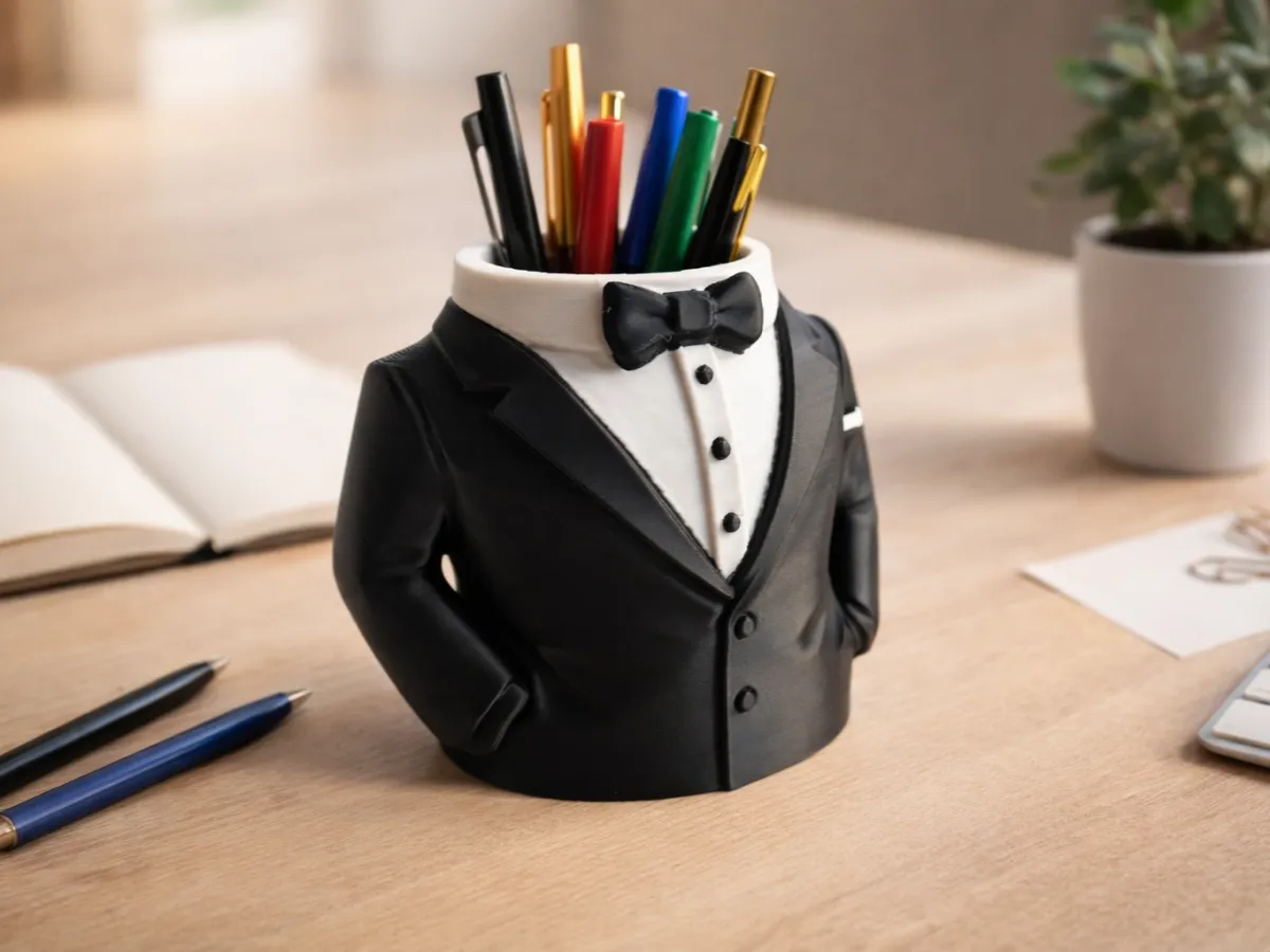 Elegant Tuxedo Pen Holder – Desk Organizer - Decor - BotanyChic ...