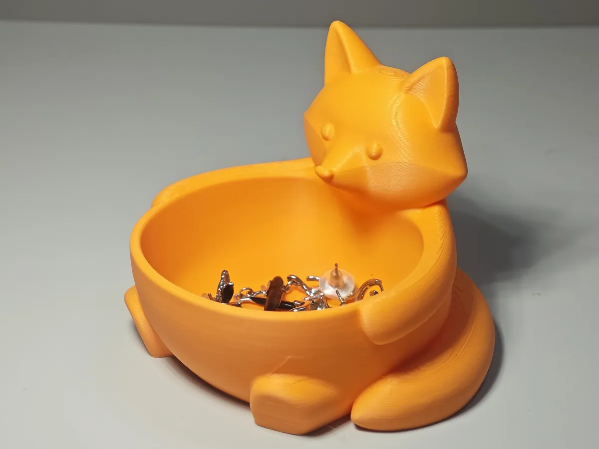 Warm orange cute fox encircling storage bowl - WAIT FOR | Nexprint ...