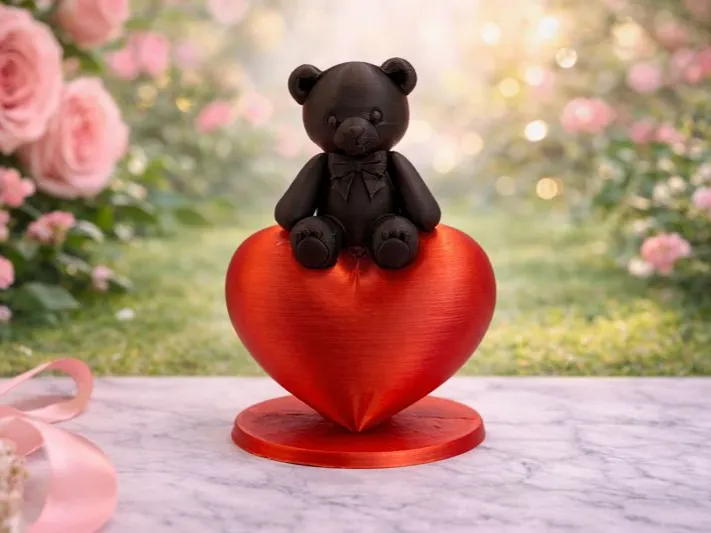 Teddy bear on heart - 3DAnna | Nexprint: Free 3D Model Downloads