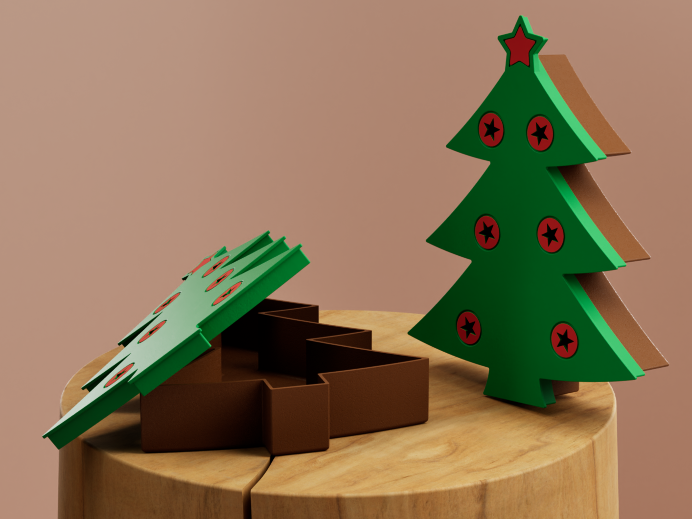 Christmas Tree Box 3D Print Model - GREEN_ | Nexprint: Free 3D Model ...
