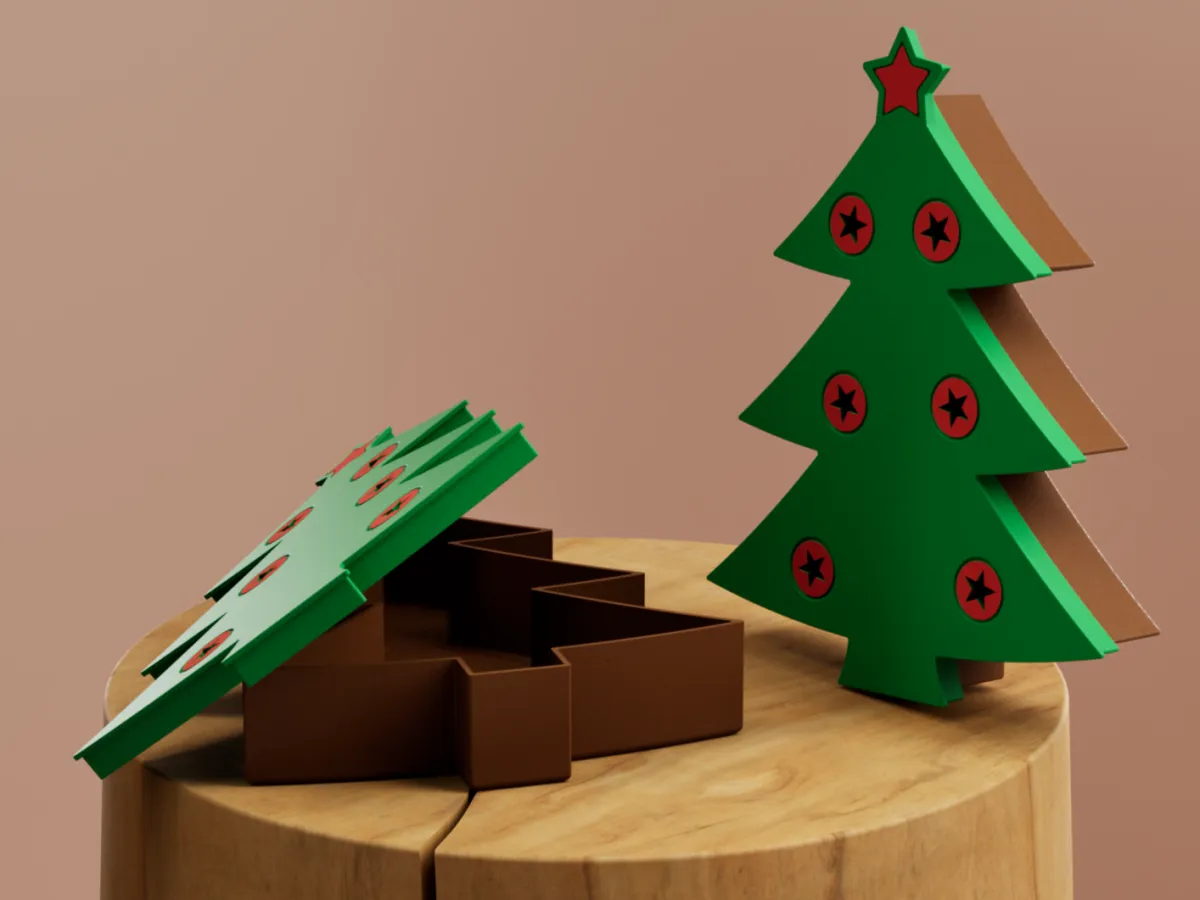 Christmas Tree Box 3D Print Model - GREEN_ | Nexprint: Free 3D Model ...